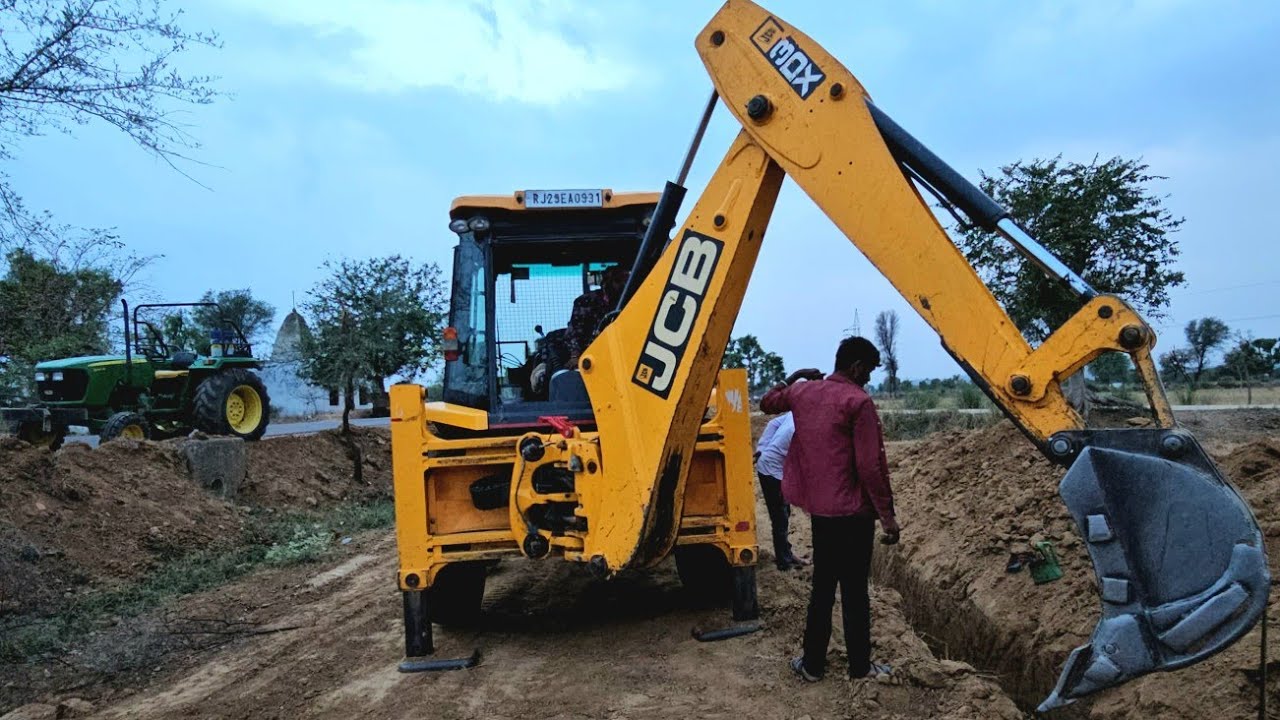 JCB 3Dx Xpert Backhoe Loader Working Water Pipe Line at Near My Village ...