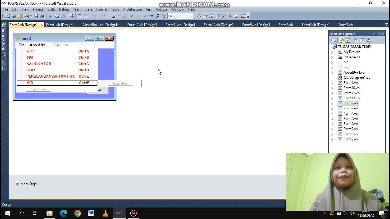 PENJELASAN PROGRAM DENGAN MENGGUNAKAN MENU STRIP PADA VISUAL STUDIO 2010 - YouTube