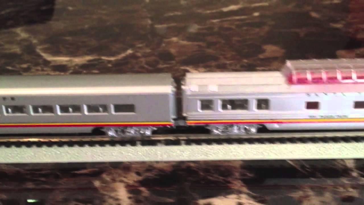N scale Santa Fe passenger set - YouTube