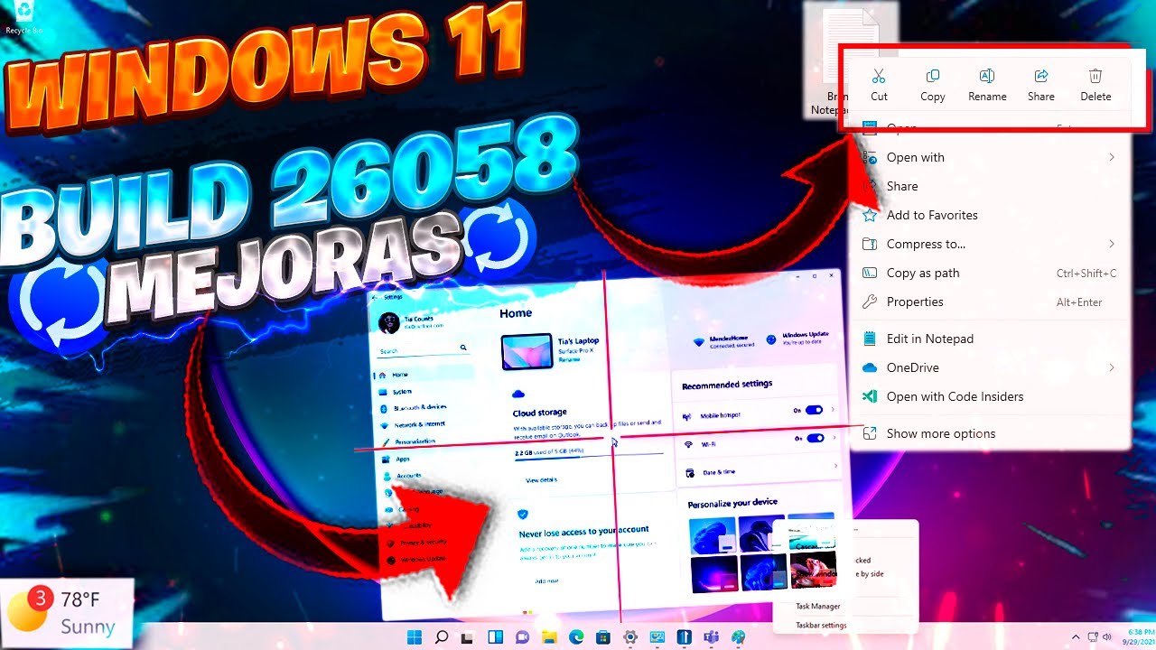 NUEVO Windows 11 Build 26058 con MEJORAS / FEBRERO UPDATE con CAMBIOS ...