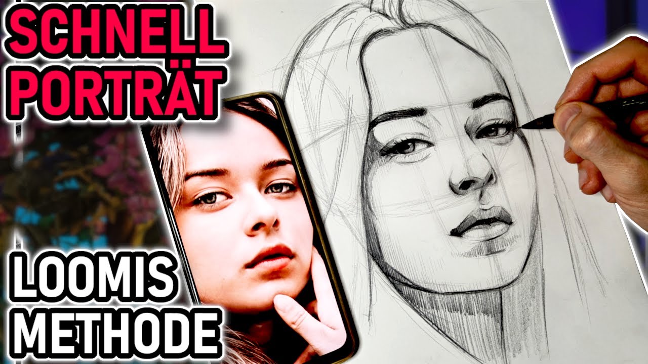 BESSER Gesichter ZEICHNEN mit der LOOMIS-Methode - YouTube