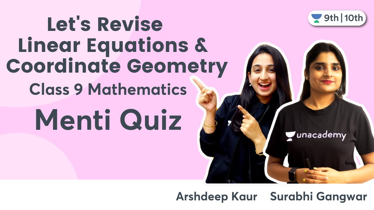 Class 9: Let's Revise | Linear Equations and Coordinate Geometry ...