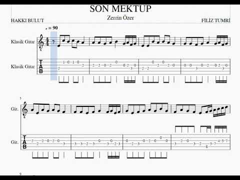 SON MEKTUP --ZERRİN ÖZER -GİTAR NOTA TAB
