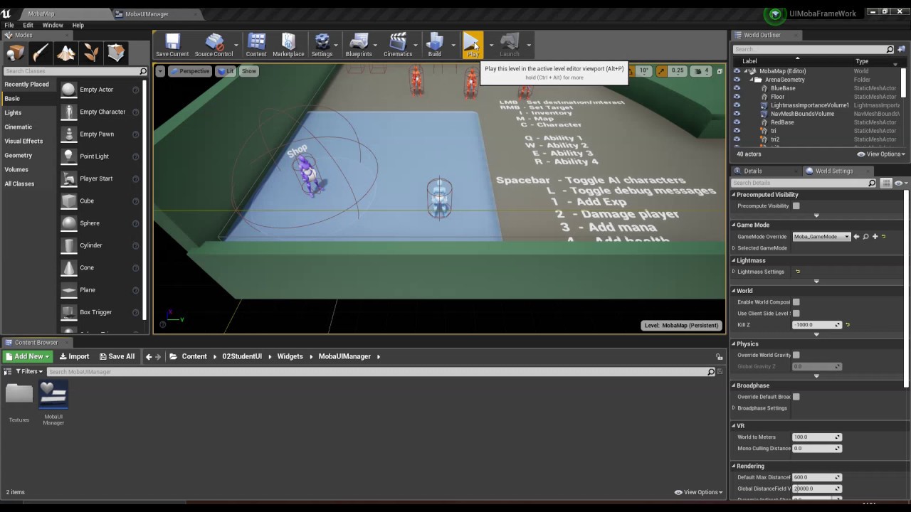 MOBA Unreal Project - Main HUD Demonstration - YouTube