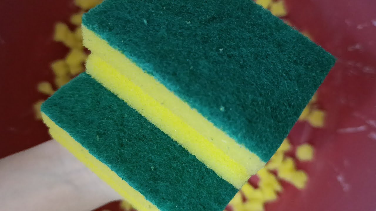 Kitchen Sponges Dry Ripping | Sponge ASMR - YouTube
