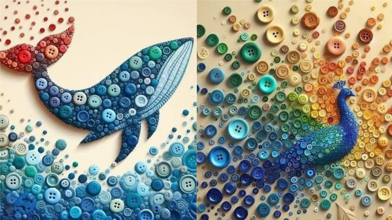 Beautiful buttons Craft and projects for kids/Easy Button Art/ creative ...