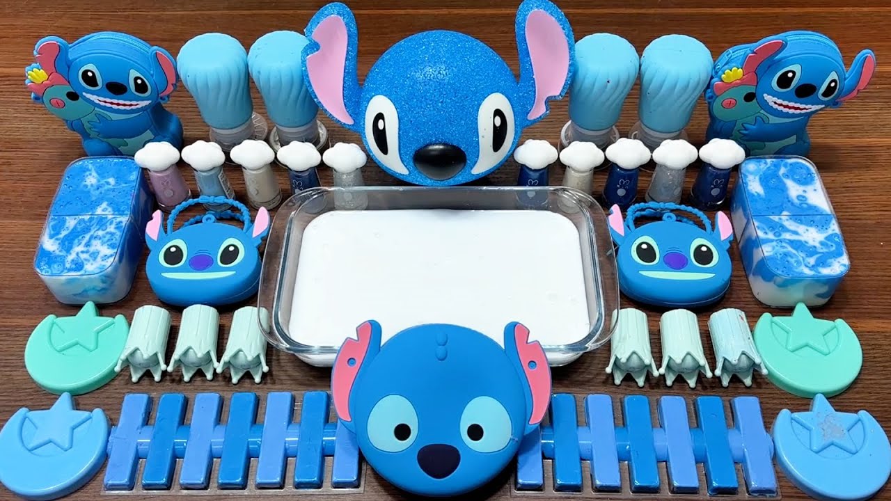 SERIES BLUE STITCH I Mixing random into Glossy Slime I Satisfying Cun ...