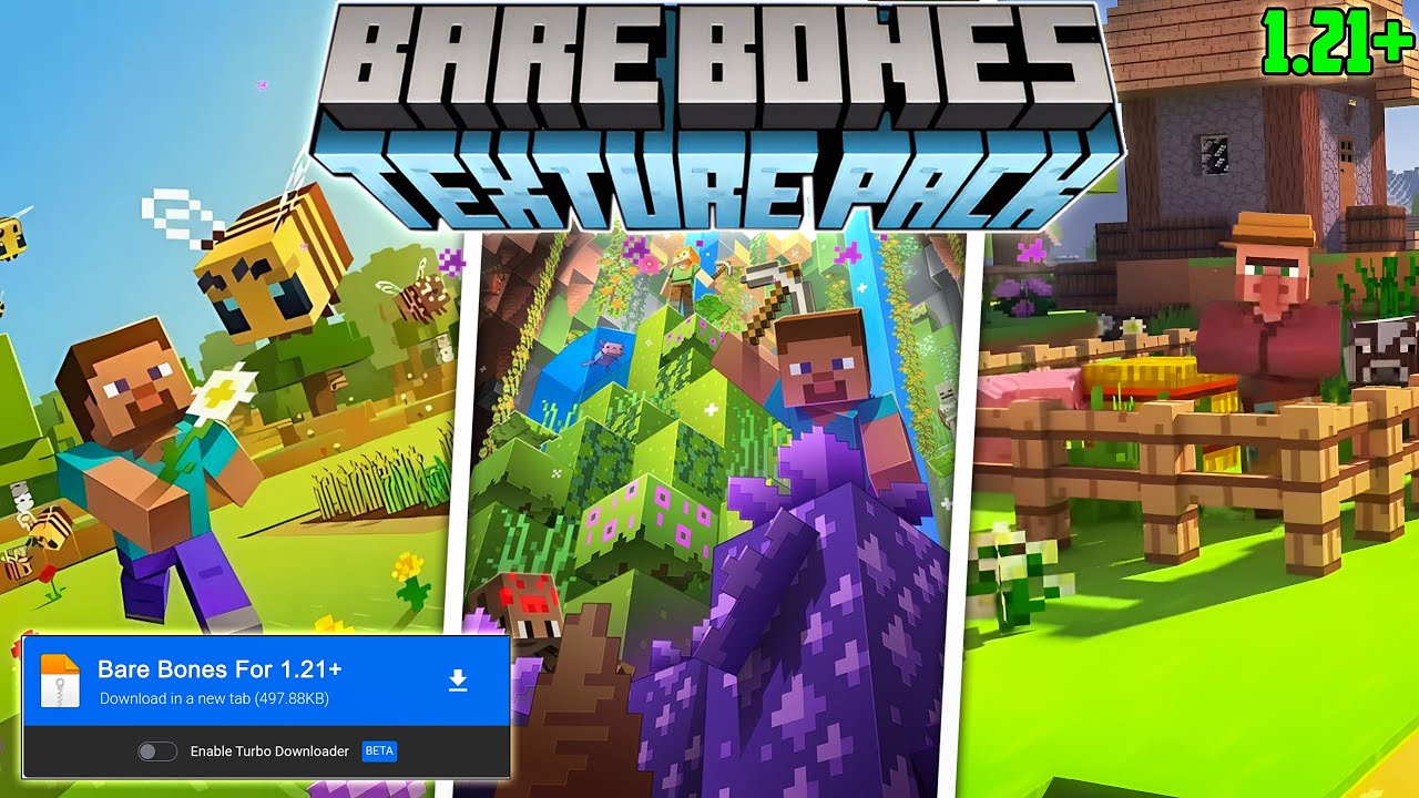 MCPE Barebones Texture Pack for Minecraft PE 🔥 | MCPE 1.21+ - YouTube