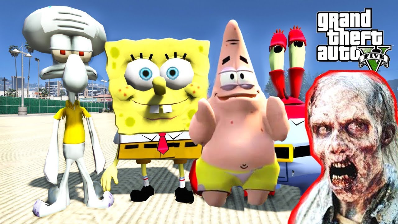 SAVING SPONGEBOB FROM ZOMBIES!!! GTA V ZOMBIE INFECTION MOD - YouTube