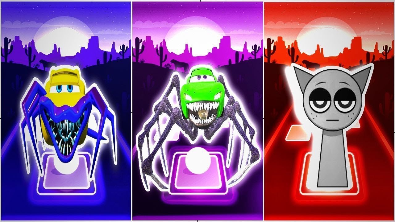 Lightning McQueen Spider Eater 🆚 Spider Cruz 🆚 Sprunki | in Tiles Hop ...