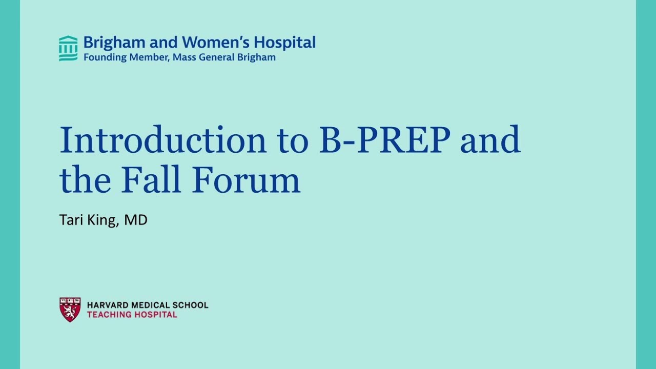 Introduction to B-PREP and the Fall Forum - YouTube