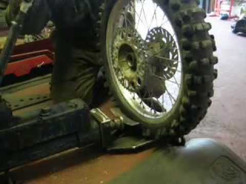 Home made motorcycle bead breaker - YouTube