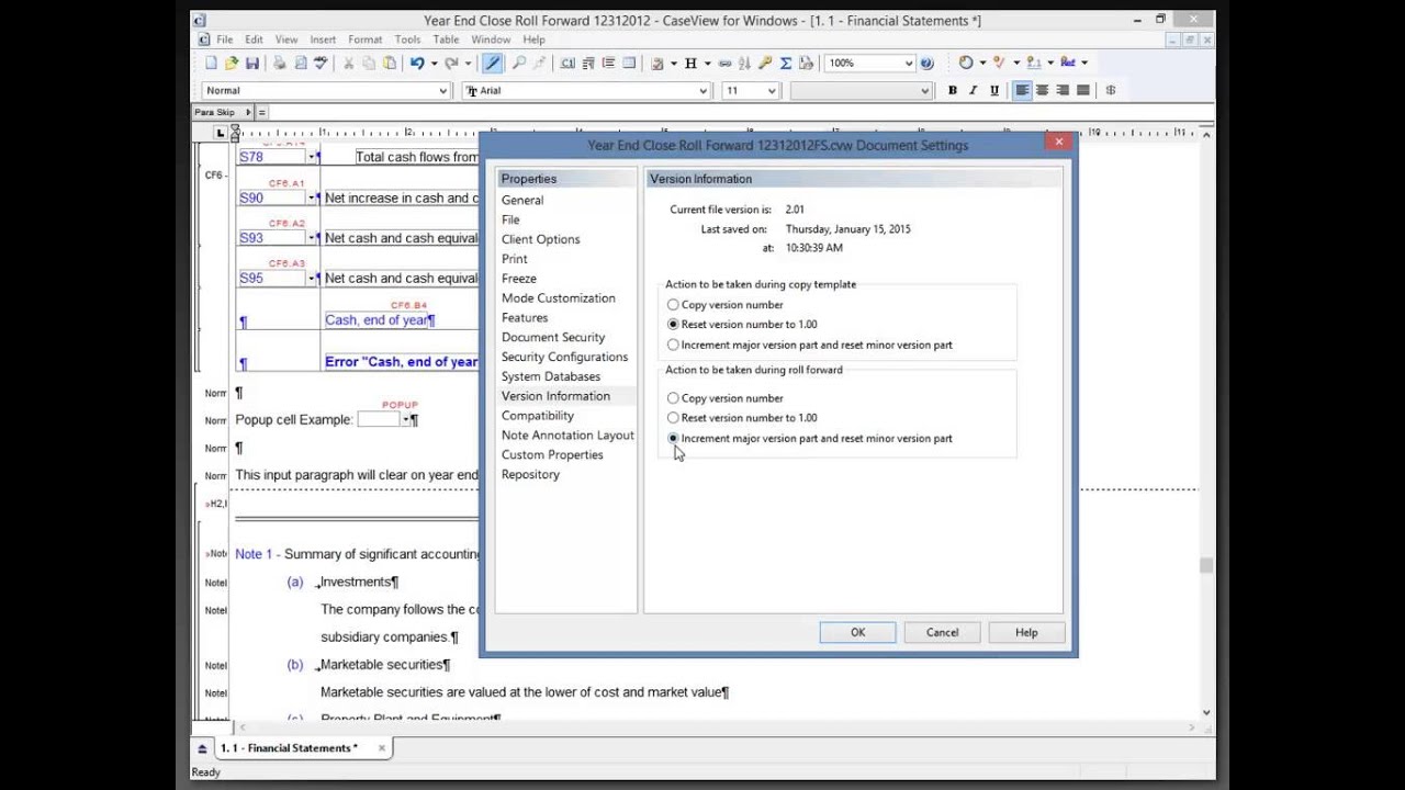 CaseView - Roll Forward Settings - YouTube
