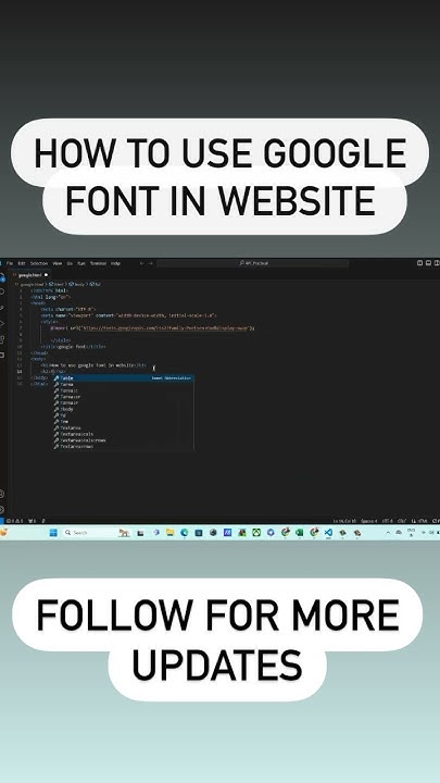 How to Use Google Font in Website.#coding #shortvideo #shorts - YouTube