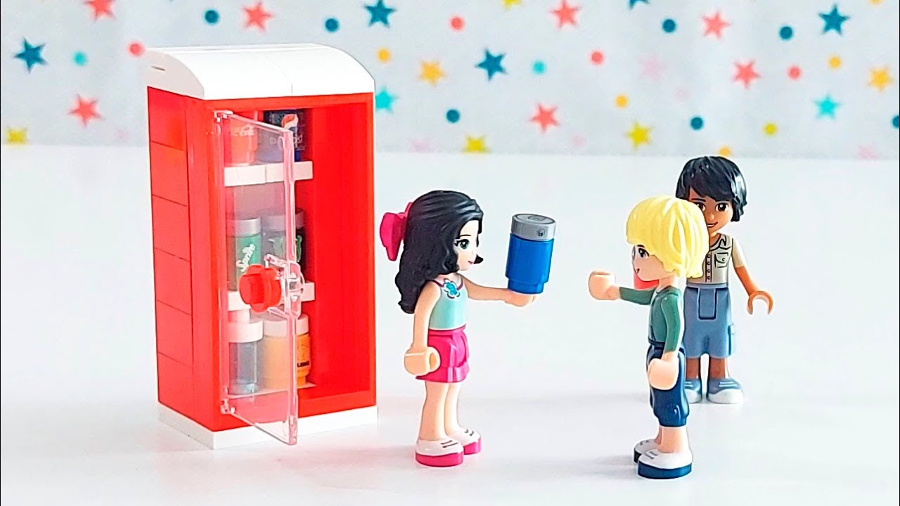 Lego Friends nevera con bebidas refrescantes. fridge with cold drinks ...