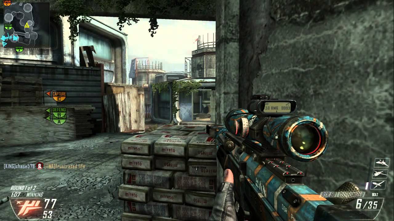 Sniper Dsr Gameplay in DLC map - POD - Call of duty bo2 domination ...