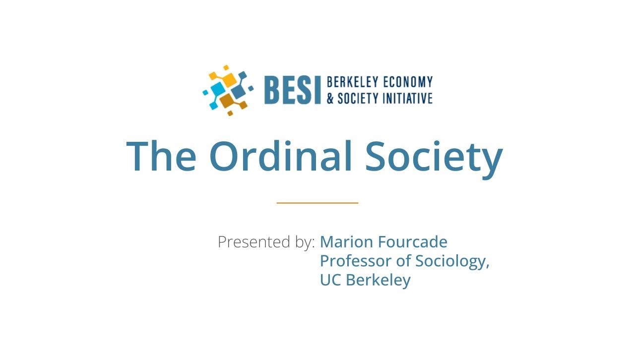 The Ordinal Society | Marion Fourcade - YouTube