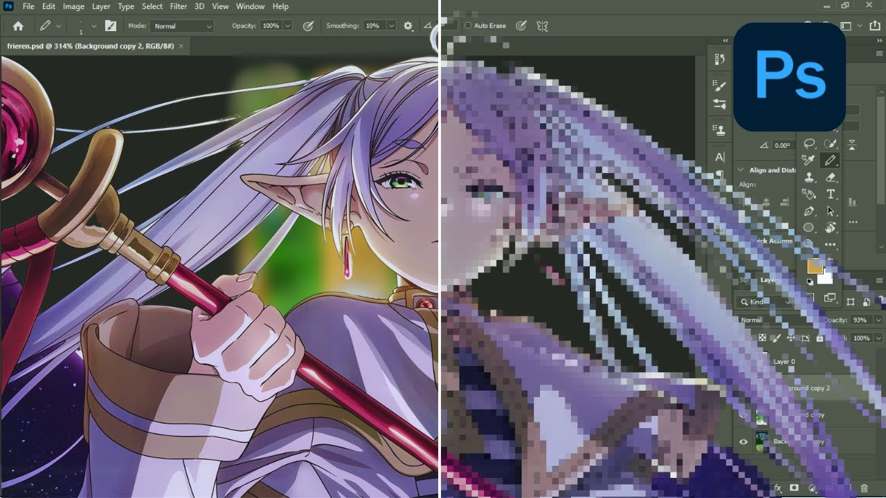 turning FRIEREN into pixel art while vibing to SYNTHWAVE - YouTube