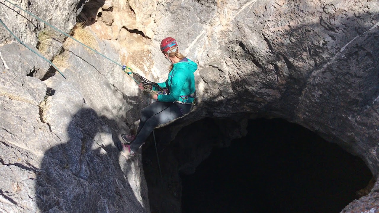Rappelling into Whipple Cave, NV - YouTube