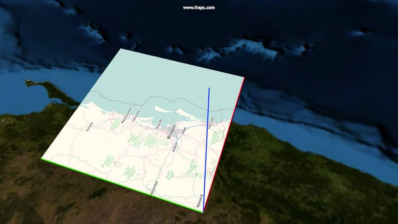 HD OpenGL Open Streep Map Test Over Brisbane - YouTube