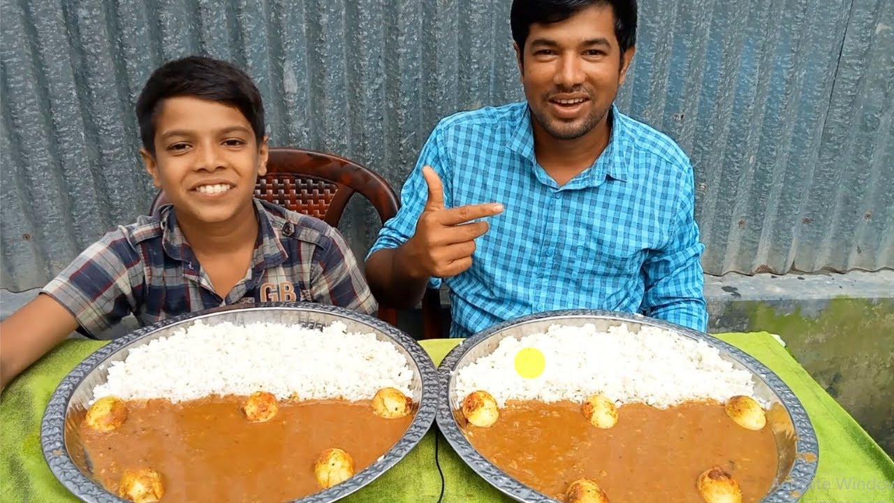 Eating Challenge || Spicy Egg Curry with Rice Eating Challenge|| Eating ...