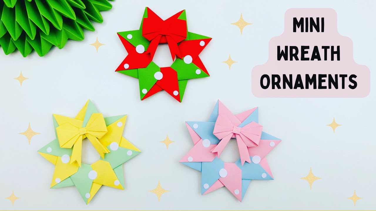 DIY MINI PAPER WREATH / Paper Craft / Easy Origami Wreath DIY /Paper ...