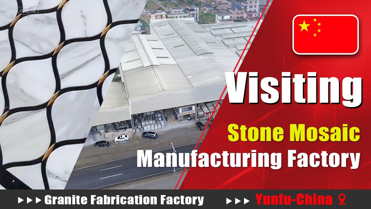 Stone mosaic factory: production using water jet Blocksaw polishing and ...