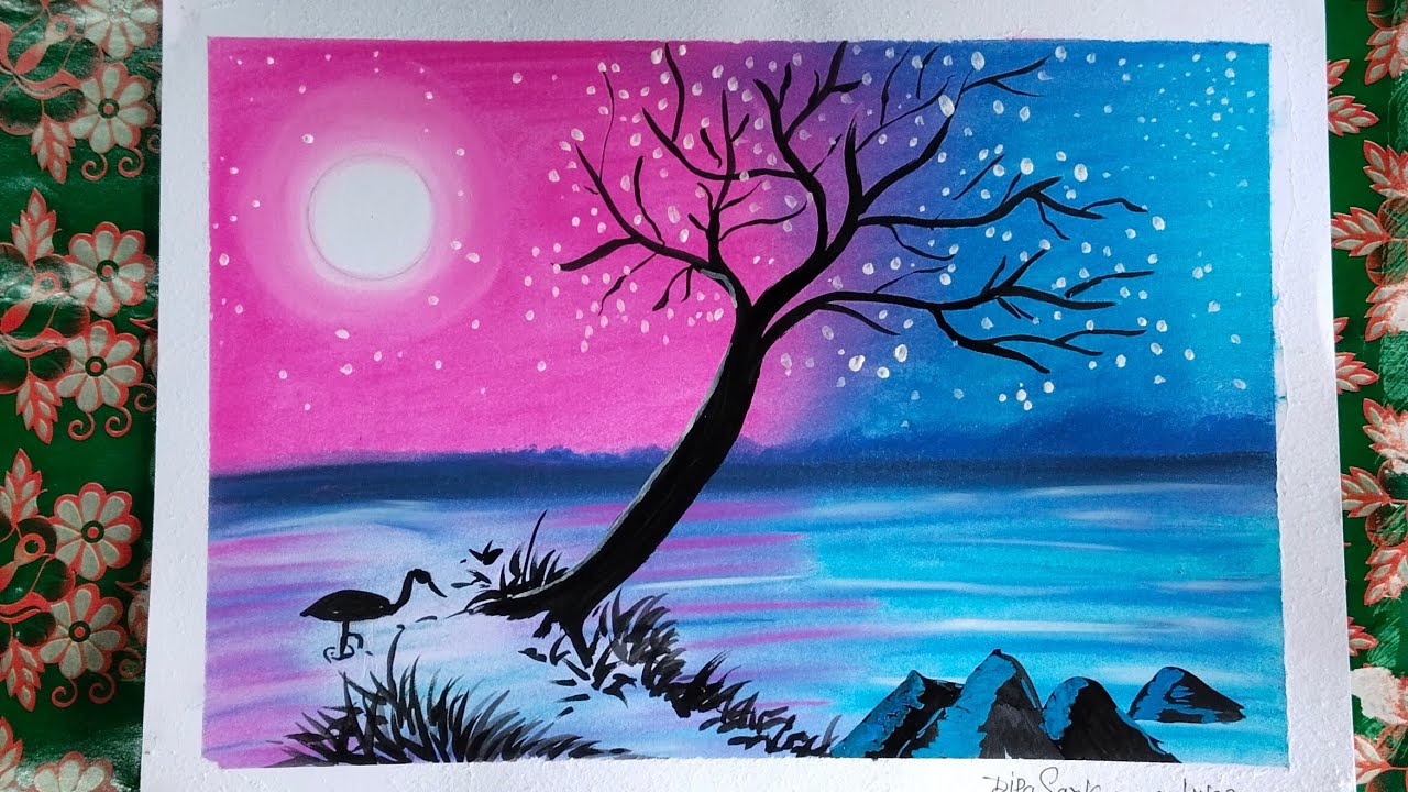 moon light senary drawing।। - YouTube