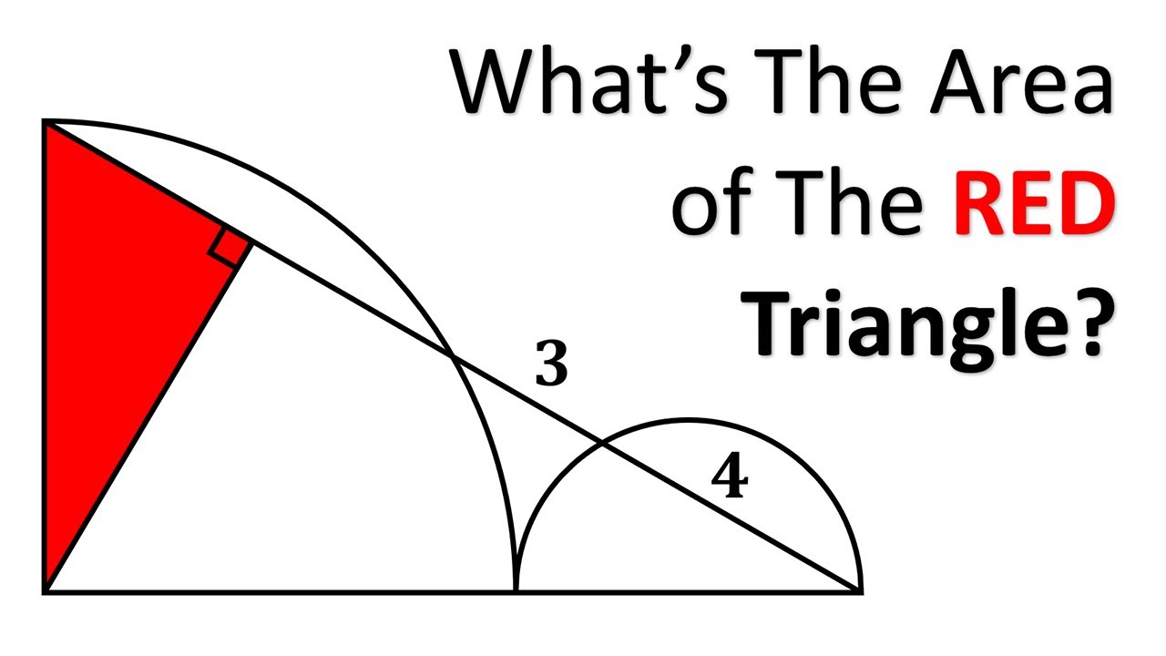 Geometry | Finding the Area of the Red Shaded Right Triangle - YouTube