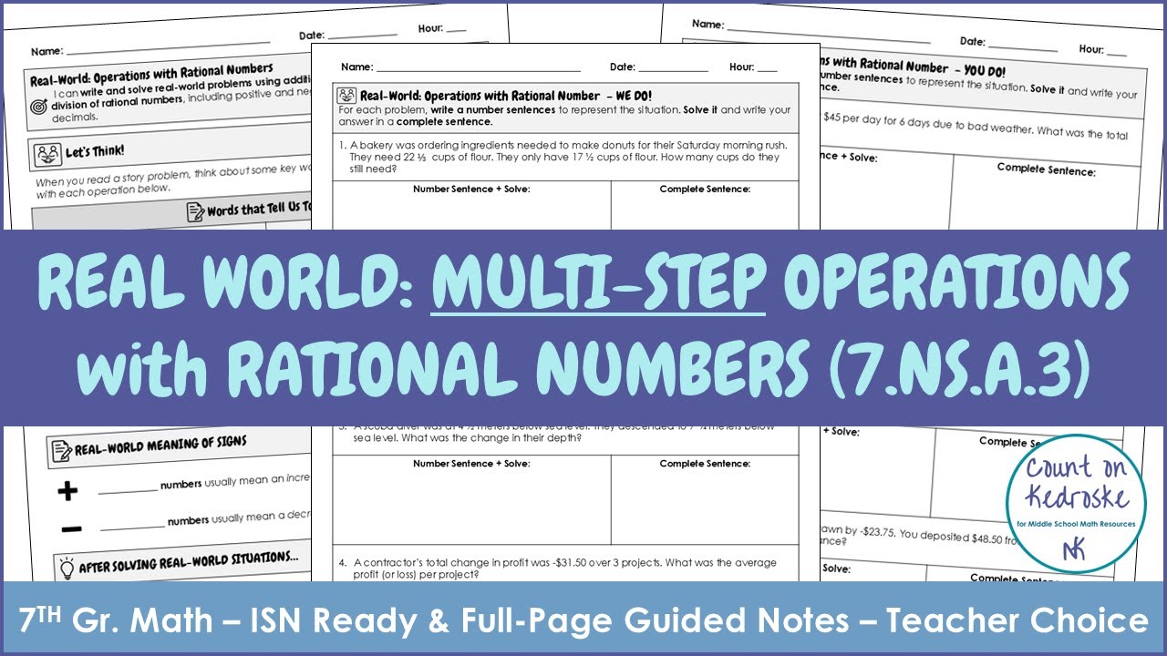Real-World Multi-Step Rational Number Operations | 7th Grade Math (7.NS ...