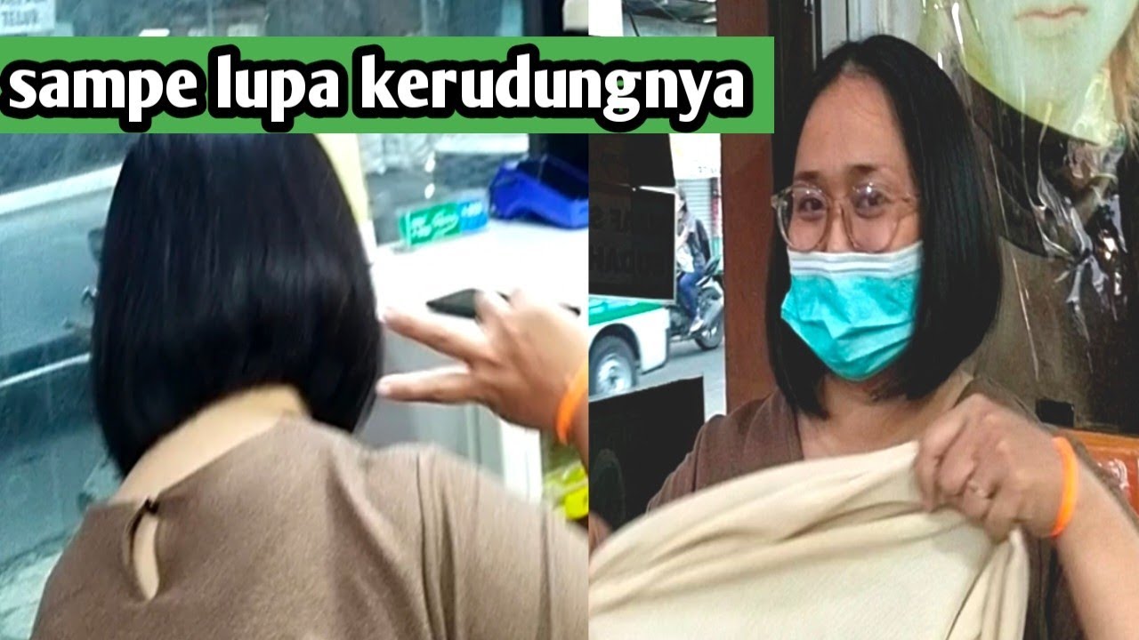 potong Bob tanpa di-blow cuma dikeringkan aja cakep bener - YouTube