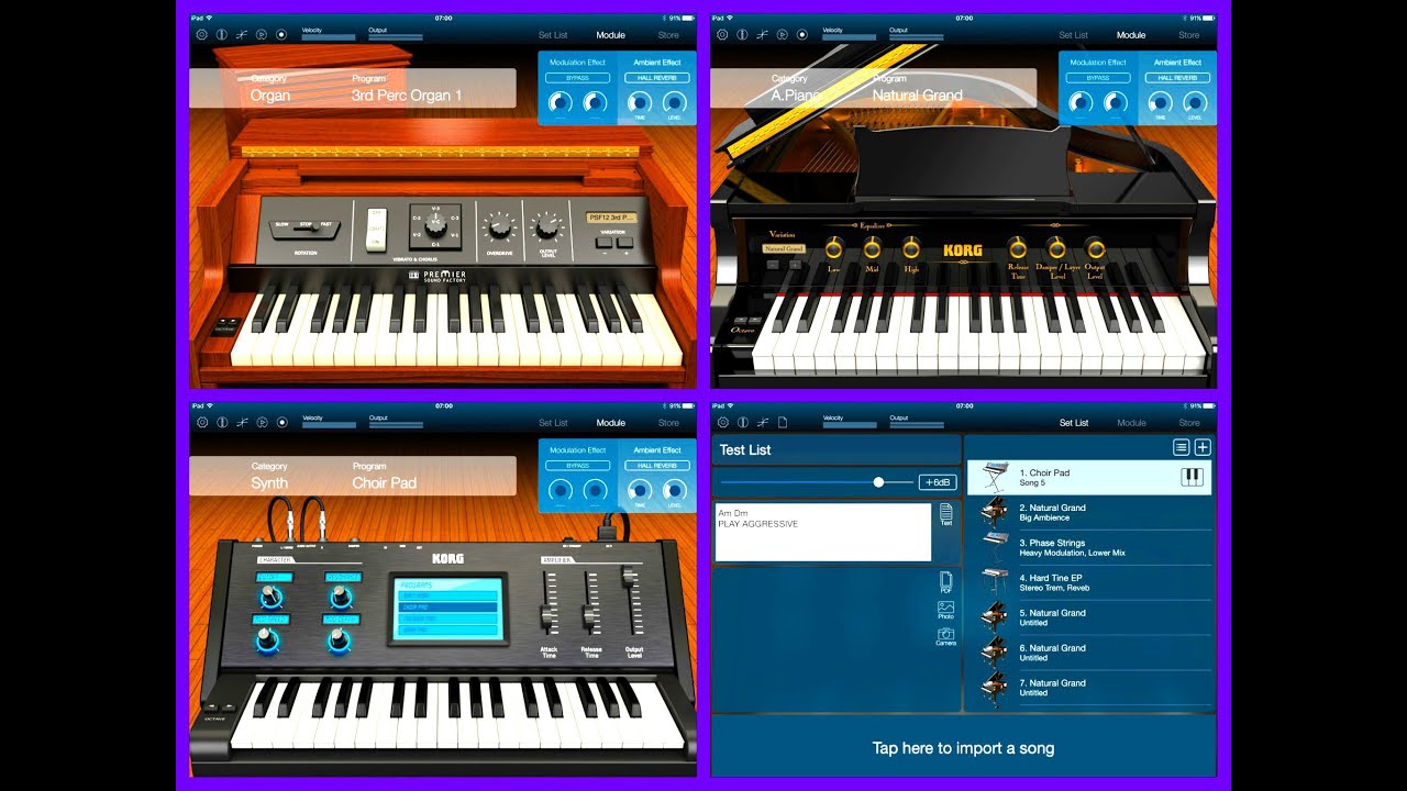 Korg MODULE, How to Set Up and Use the SET LIST function, for iPad ...
