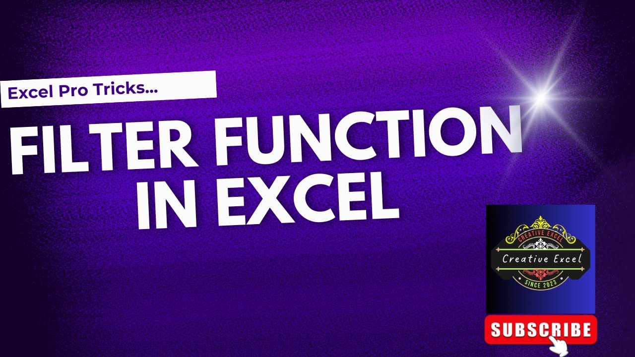 Excel Pro trick | Filter function in Excel - YouTube