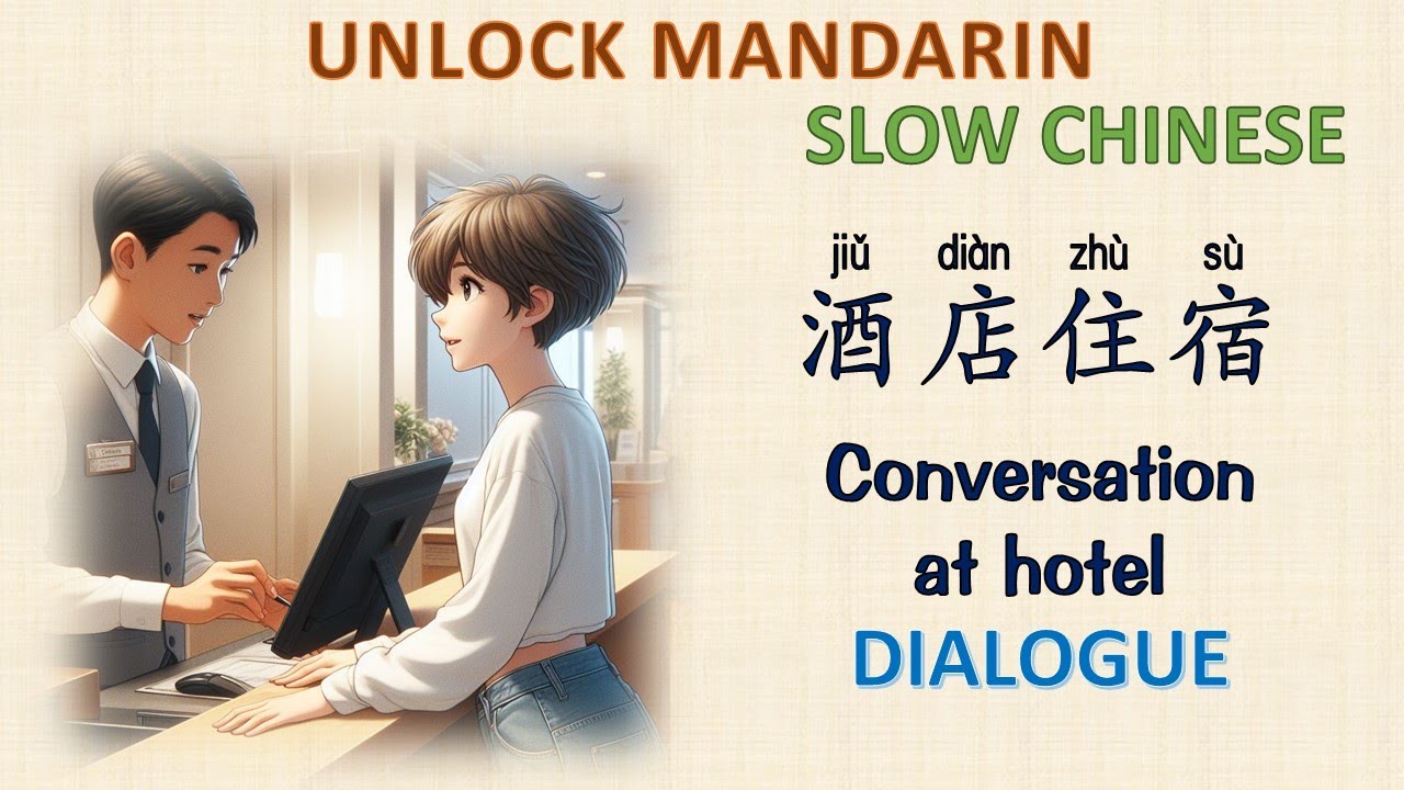 酒店住宿|Conversation at hotel| Slow Chinese| Chinese Listening| Chinese ...
