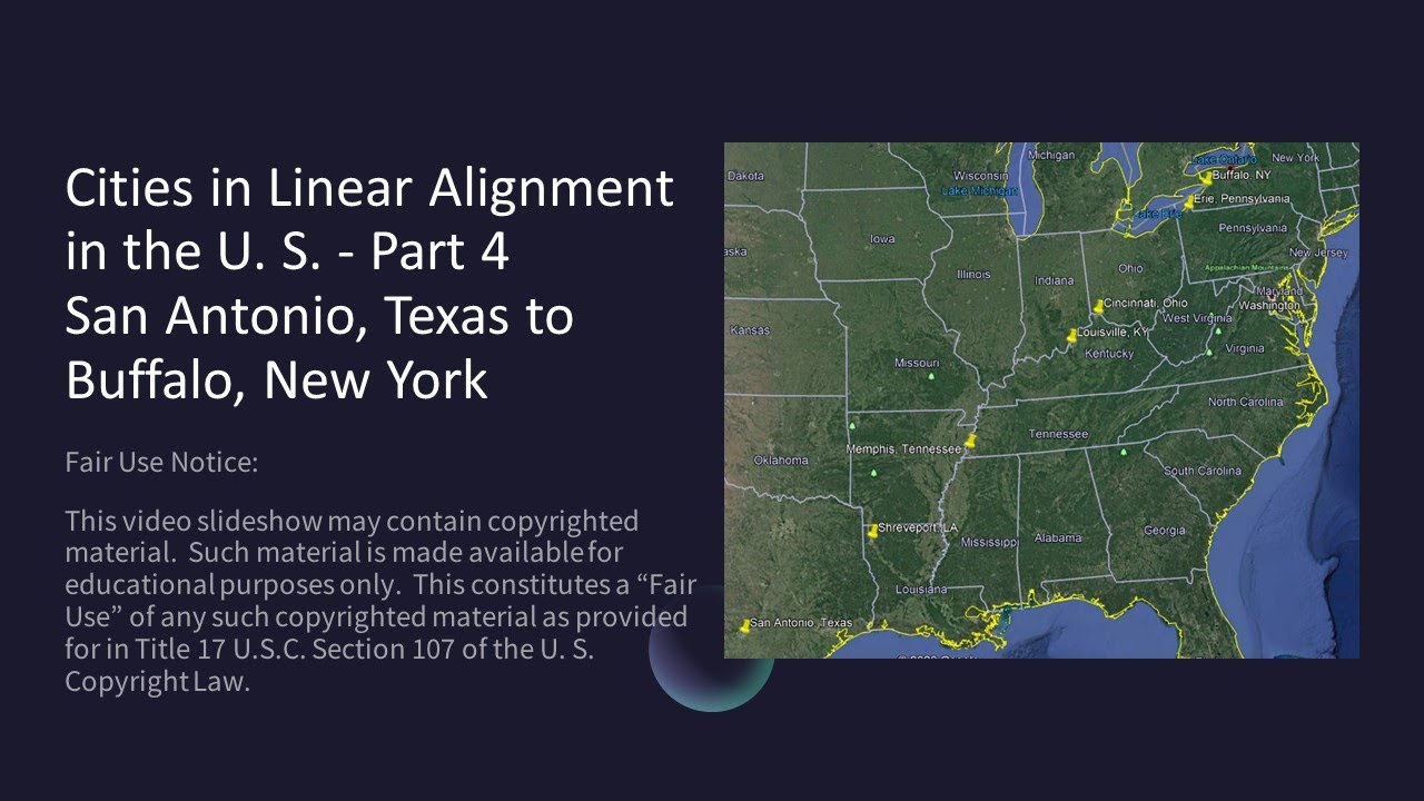 Cities in Linear Alignment in the US - Part 4 San Antonio, Texas to ...
