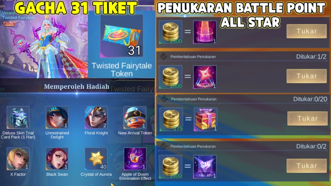 CARA UNTUNG HEMAT 31 TIKET ZENITH VEXANA & PENUKARAN BATTLE POINT SKIN ...