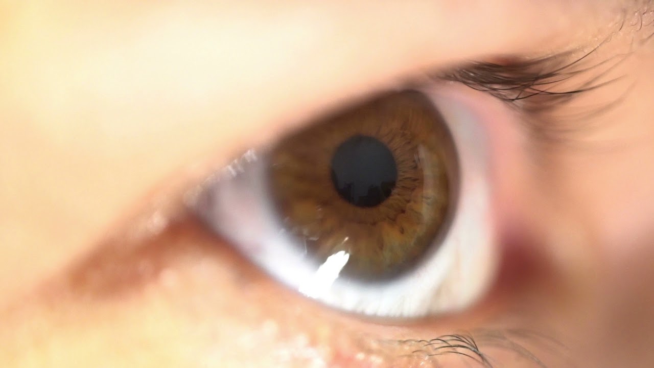 female human eye extreme close up eye lashes opening and closing scared ...