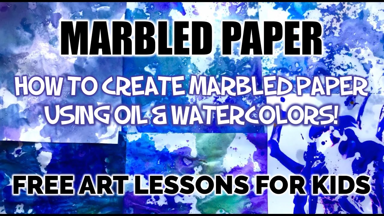 How to Make Marbled Paper with Oil and Watercolors - Free Art Lessons ...