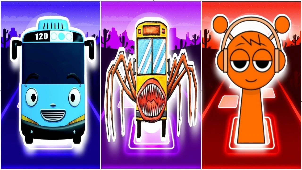 Tayo Little Bus 🆚 Sherif Labrador 🆚 Incredibox Sprunki 2 Tiles Hop EDM ...