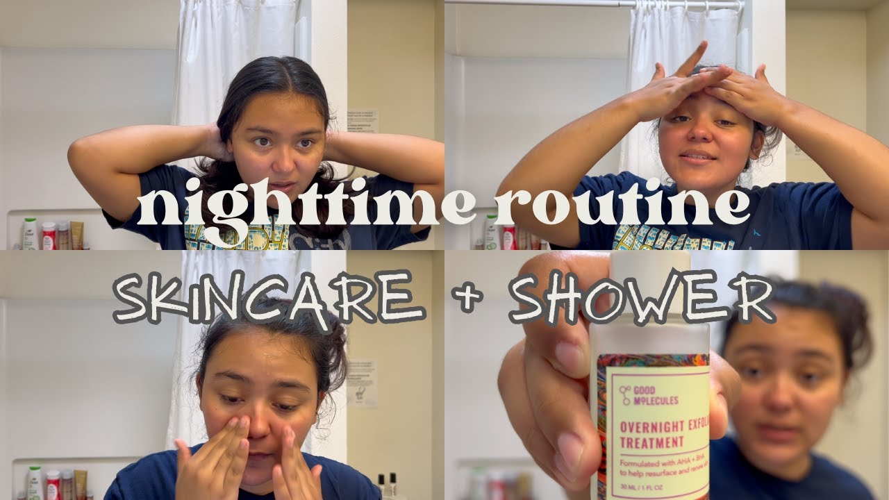 nighttime skincare routine + shower products! - YouTube