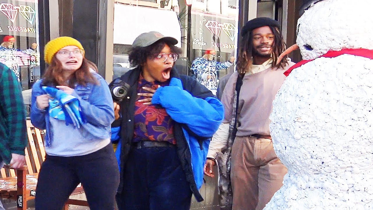 Scary Snowman Prank Best Of Philadelphia Pennsylvania - YouTube