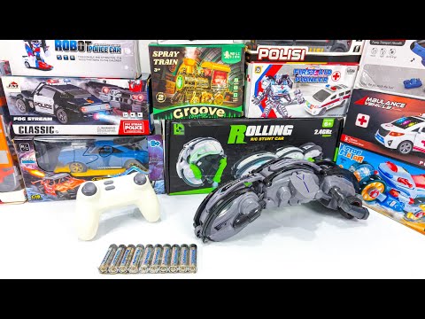 Unboxing Police Car Classic,Rolling Rc Stunt Car, Rc Racing Spray Car, Vintage Train Groove