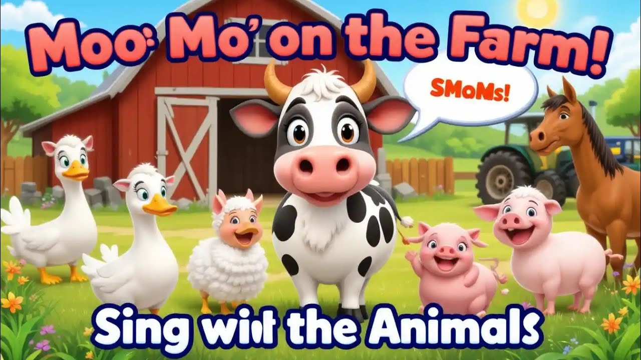 The Animals on the Farm Go Moo Moo 🐮 | Fun Animal Sounds Song for Kids ...