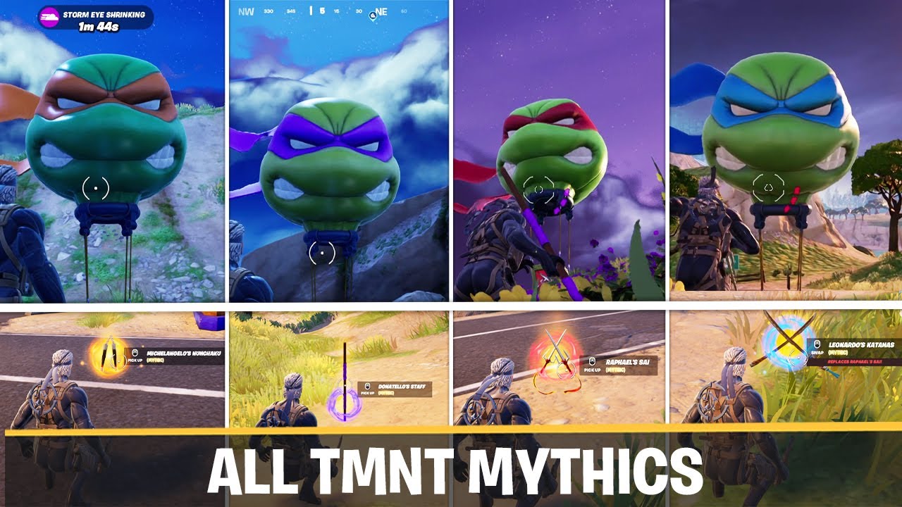 How to get All TMNT Mythics in Fortnite (Leonardo Katana, Donatello ...