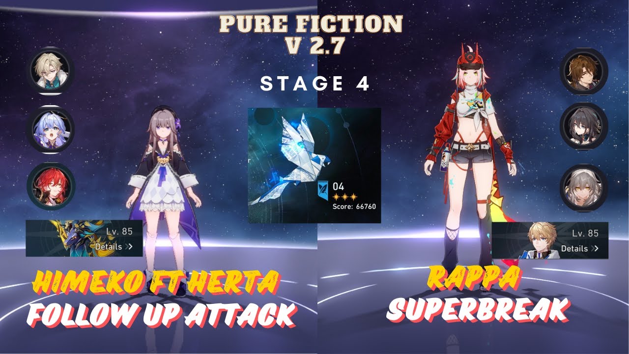 [HSR] New Pure Fiction V2.7 | Stage 4 | Rappa E0S1 - Himeko E3S1 ft ...