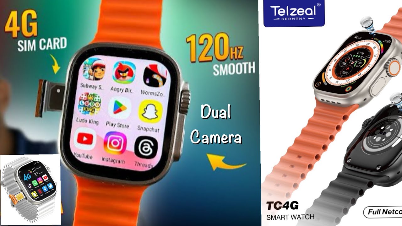 Telzeel -TC4G#4gsmartwatch -WiFi -Full Netcom / Dual Cameras/IP67-1GB ROM-16GB Memory-49MM ...