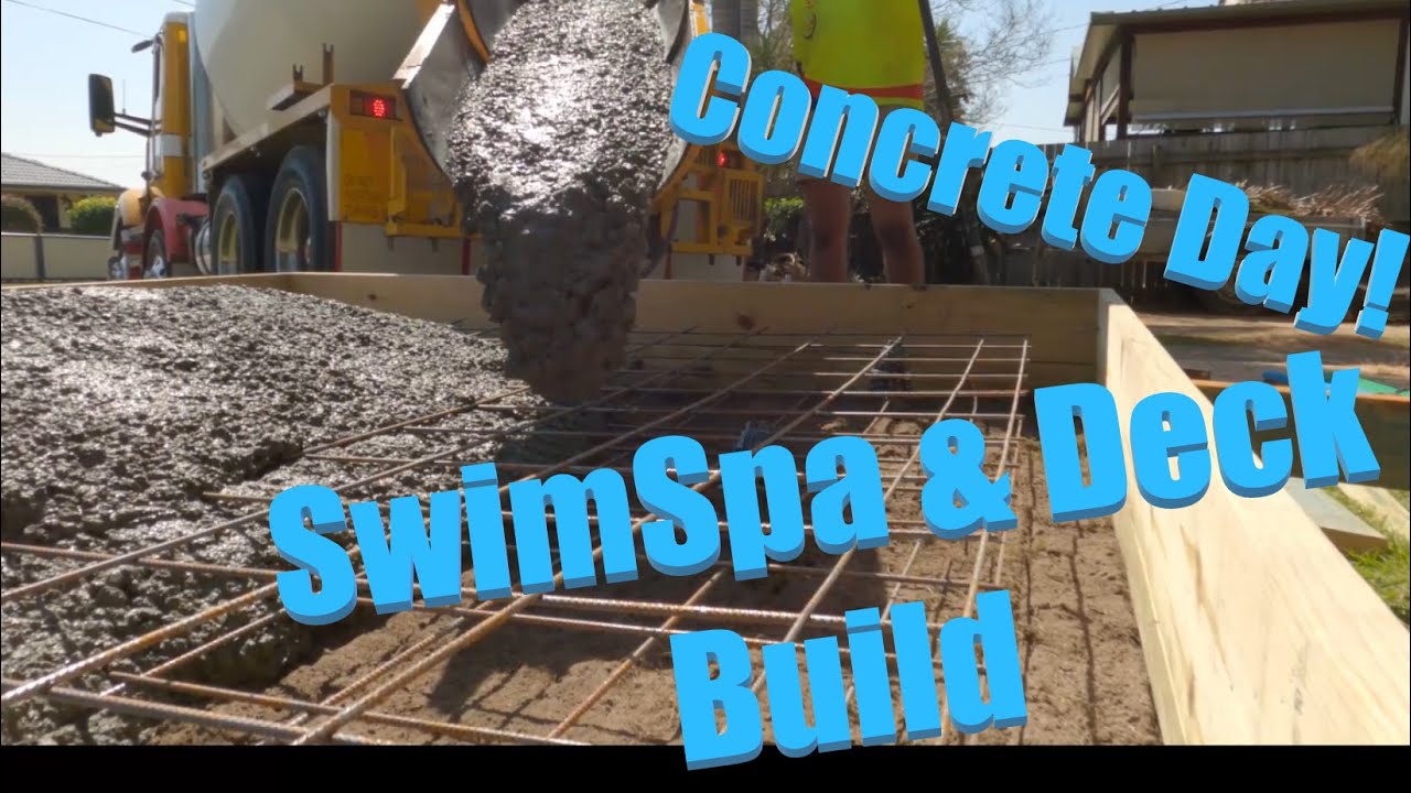 SWIM SPA & DECK BUILD: Concrete Slab pour day - YouTube