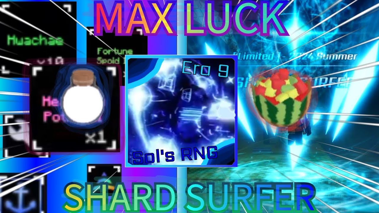 Using MAX LUCK Heavenly Potions To Roll SHARD SURFER In Roblox Sol's ...