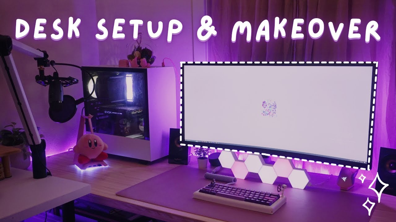 DREAMY Gamer Girl Aesthetics Desk Setup | Cozy Home Office Makeover ...