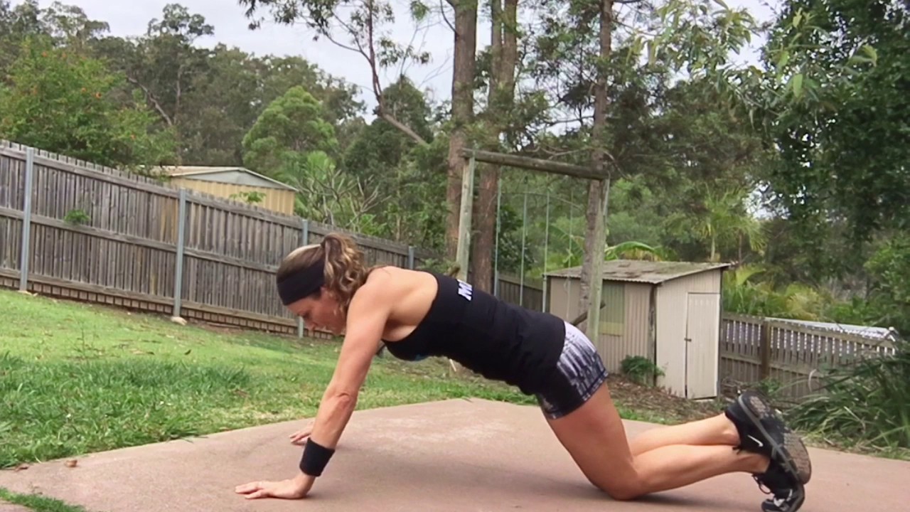 side plank rotation with pushup knees - YouTube